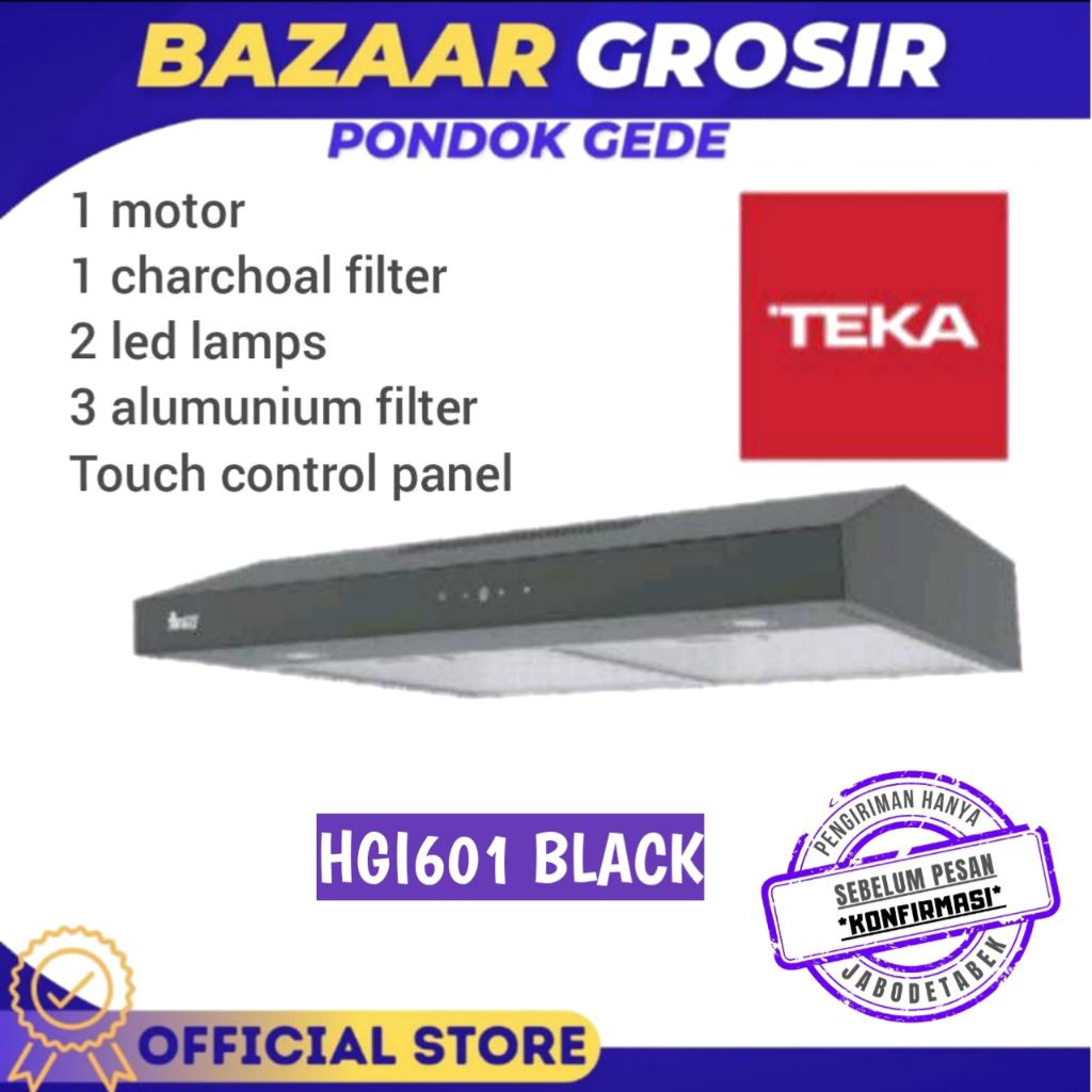 Jual COOKER HOOD TEKA HGI 601 BLACK 60 CM PENGHISAP ASAP DAPUR HGI601 ...