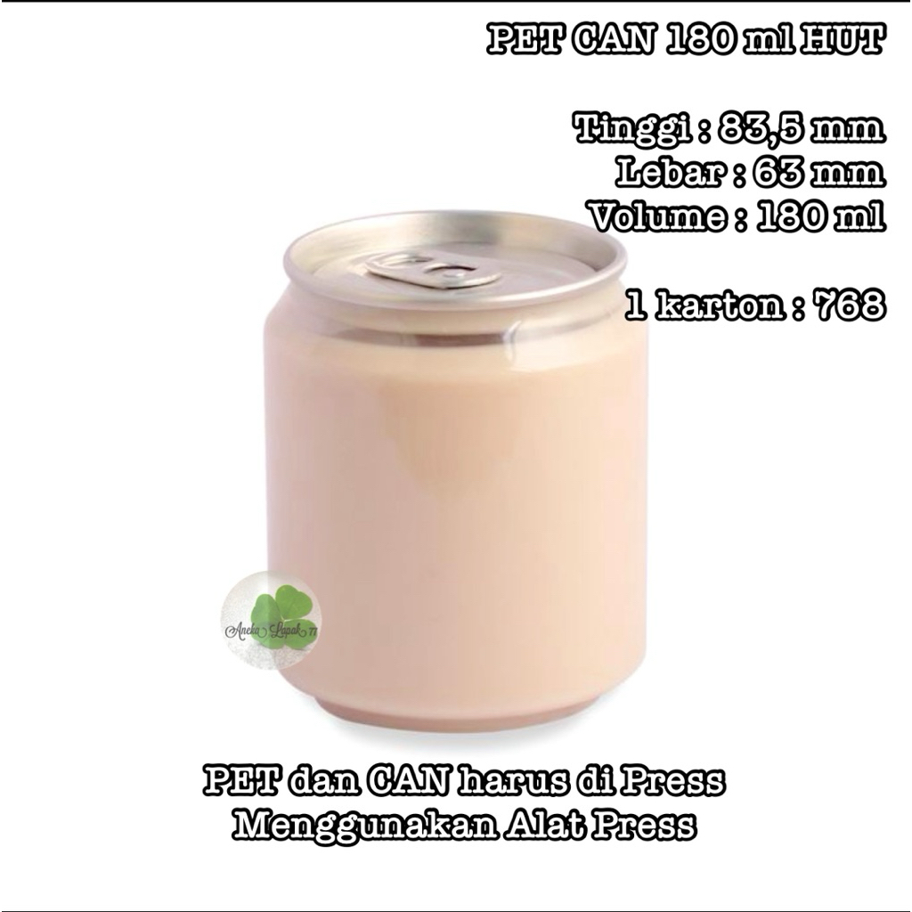 Jual PET CAN 180 ml HUT Botol PET CAN Alumunium untuk minuman juice ...