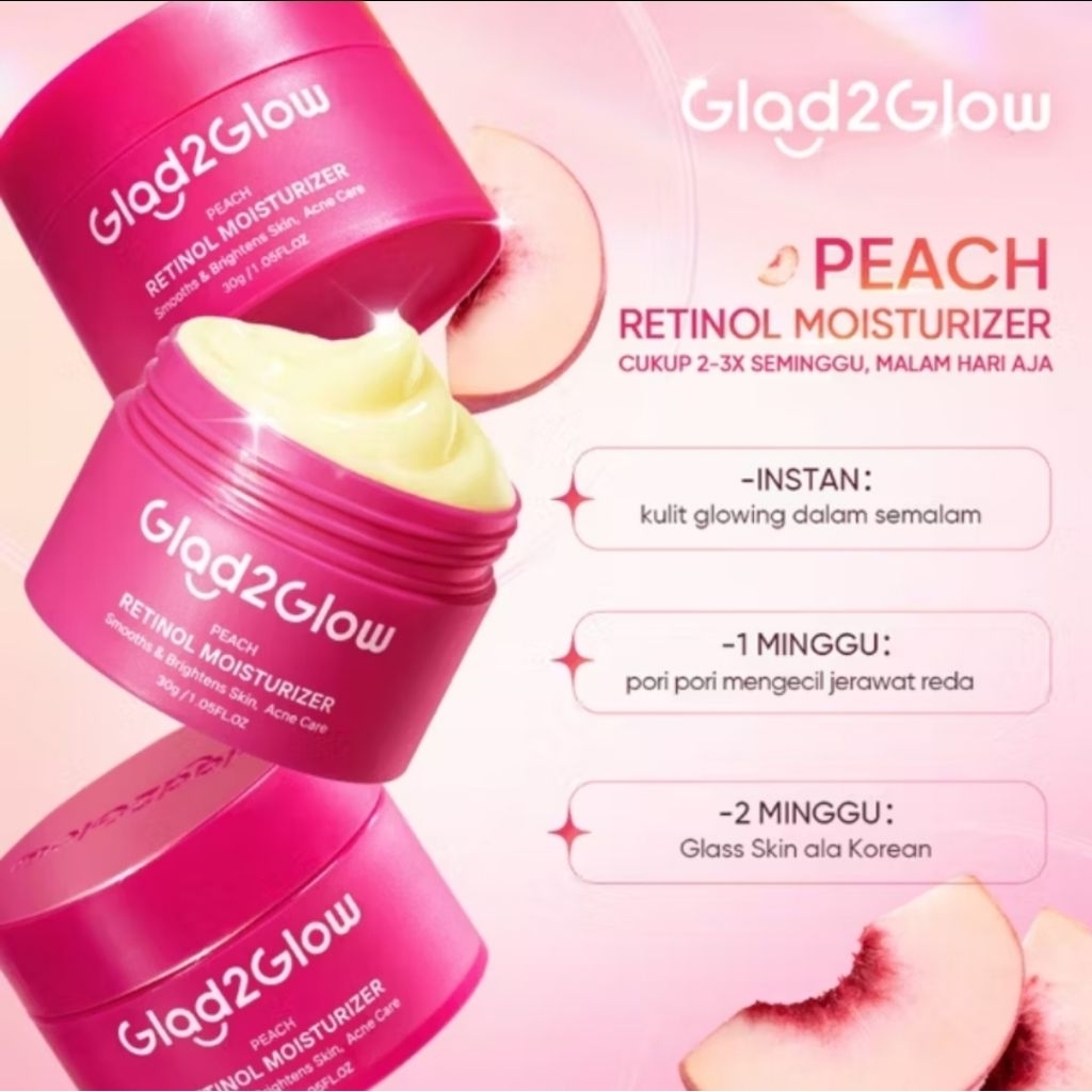 Jual KYRA - GLAD2GLOW Peach Retinol Moisturizer 30gr | Shopee Indonesia