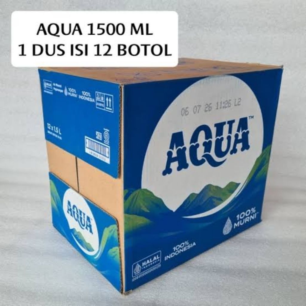 Jual Aqua botol 1500ml 1dus (12 botol) | Shopee Indonesia