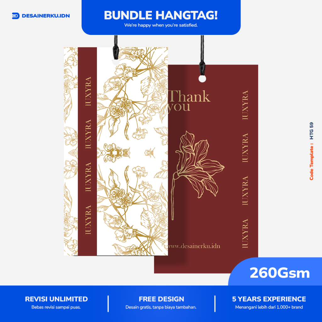 Jual Hangtag Baju Custom FREE DESIGN | Cetak Label Tag Baju Desain ...