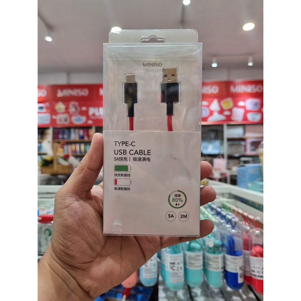 Jual MINISO ROMOSS 2m Charging Cable Data USB To Type-C (5A) | Shopee ...