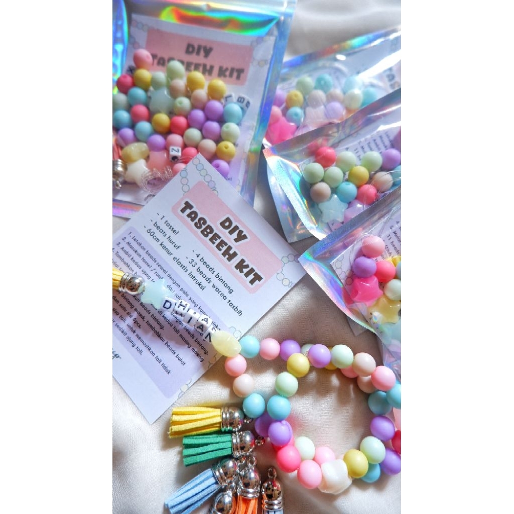 Jual DIY Tasbeeh Kit Tasbih warna warni anak kreasi aktivitas anak ...