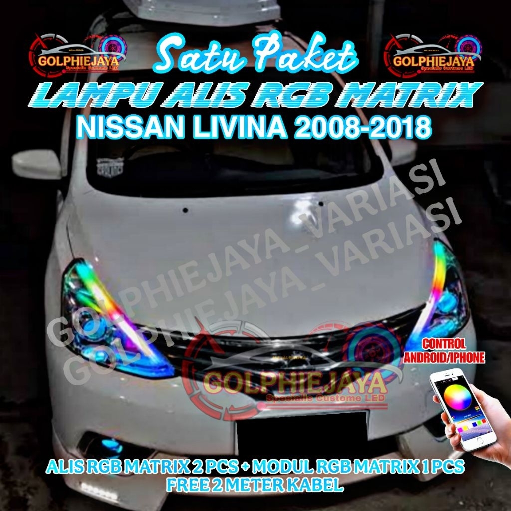Jual Satu Set Lampu Alis Running RGB GRAND LIVINA Satu paket led alis ...