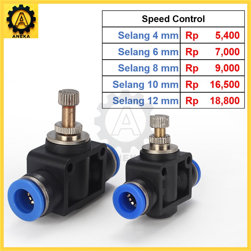 Jual Speed Control Pneumatic Slip Lock Flow Control Selang 4mm 6mm 8mm ...
