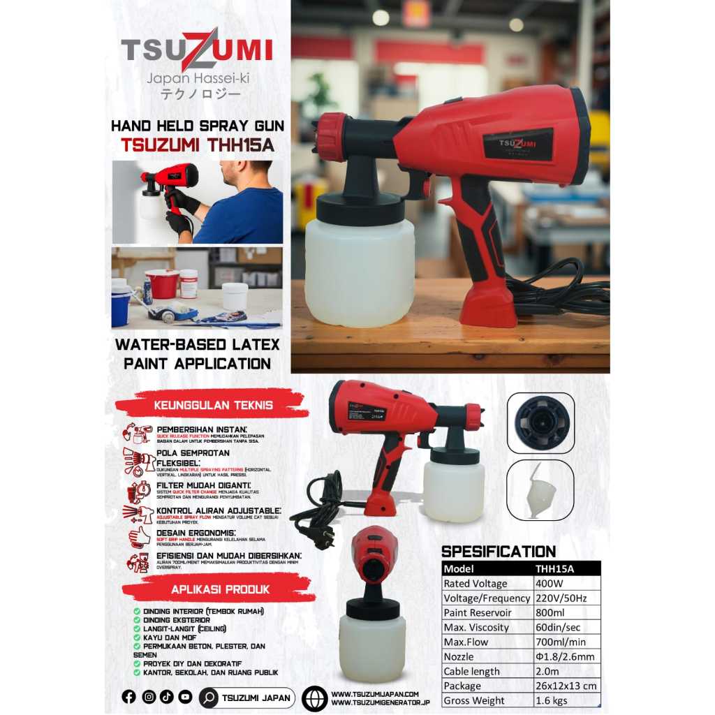 Jual SPRAY GUN LISTRIK TSUZUMI HAND HELD SPRAY GUN TH15A JAPAN ...