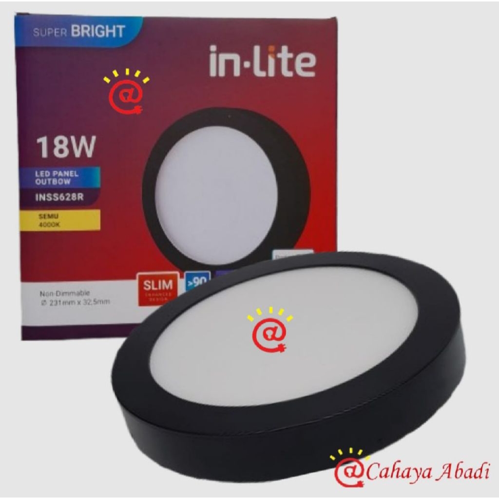 Jual In-Lite OB Downlight Downlite 18W Bulat Body Hitam / LED Panel ...