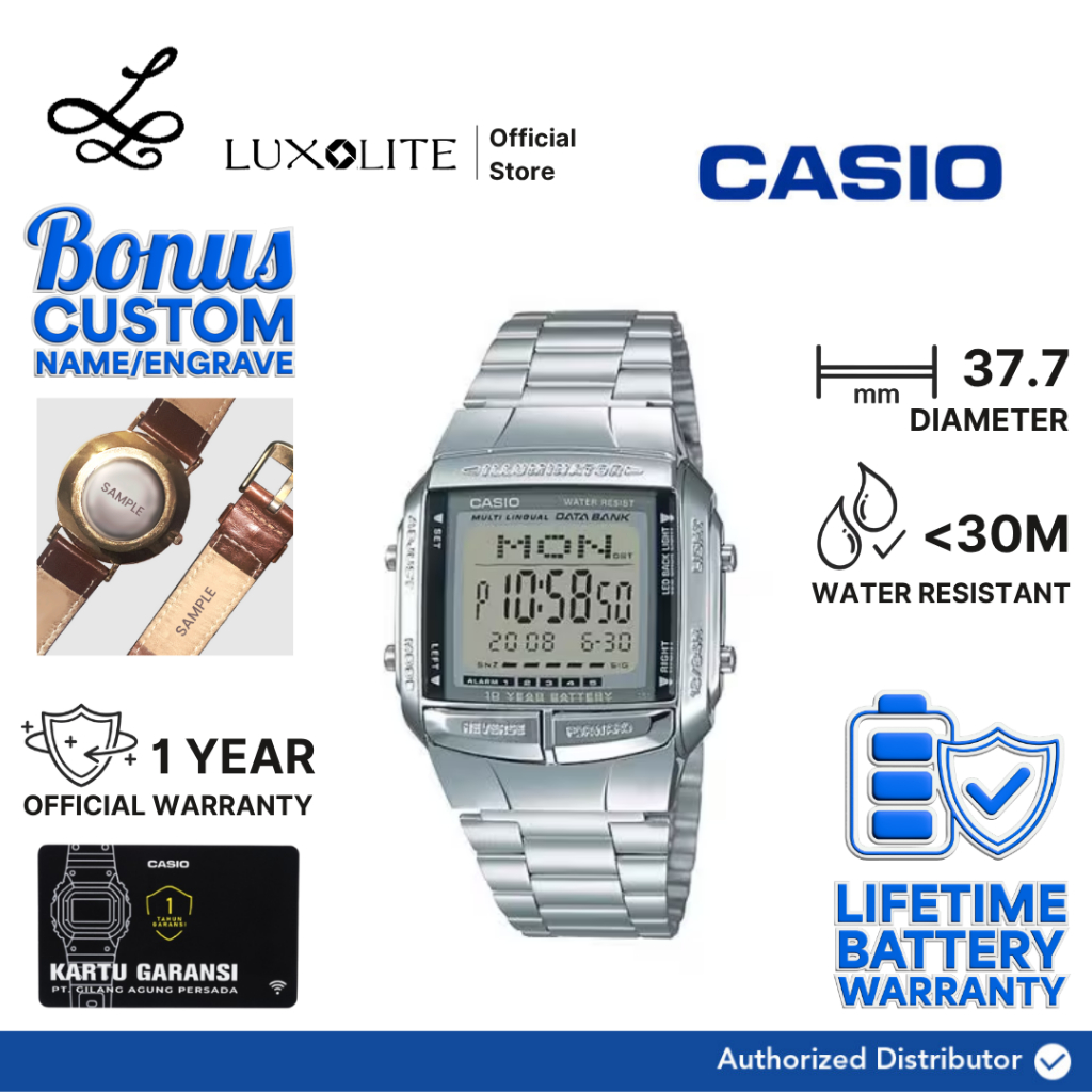 Jual [Luxolite] CASIO Jam Tangan Pria Digital DB-360-1ADF/DB-360-1A/DB-360-1 Silver Stainless ...