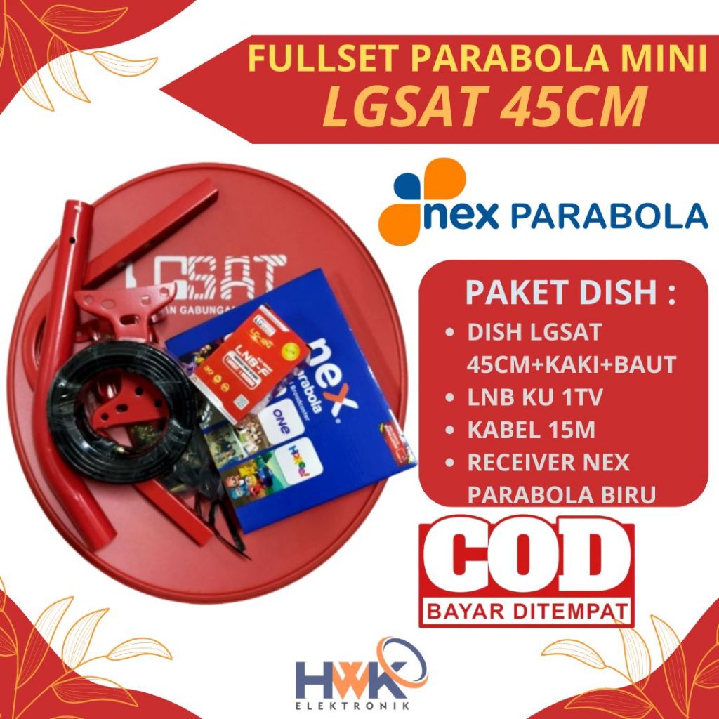 Jual Paket komplit Dish Parabola Mini 45CM Receiver Nex Parabola Bonus ...