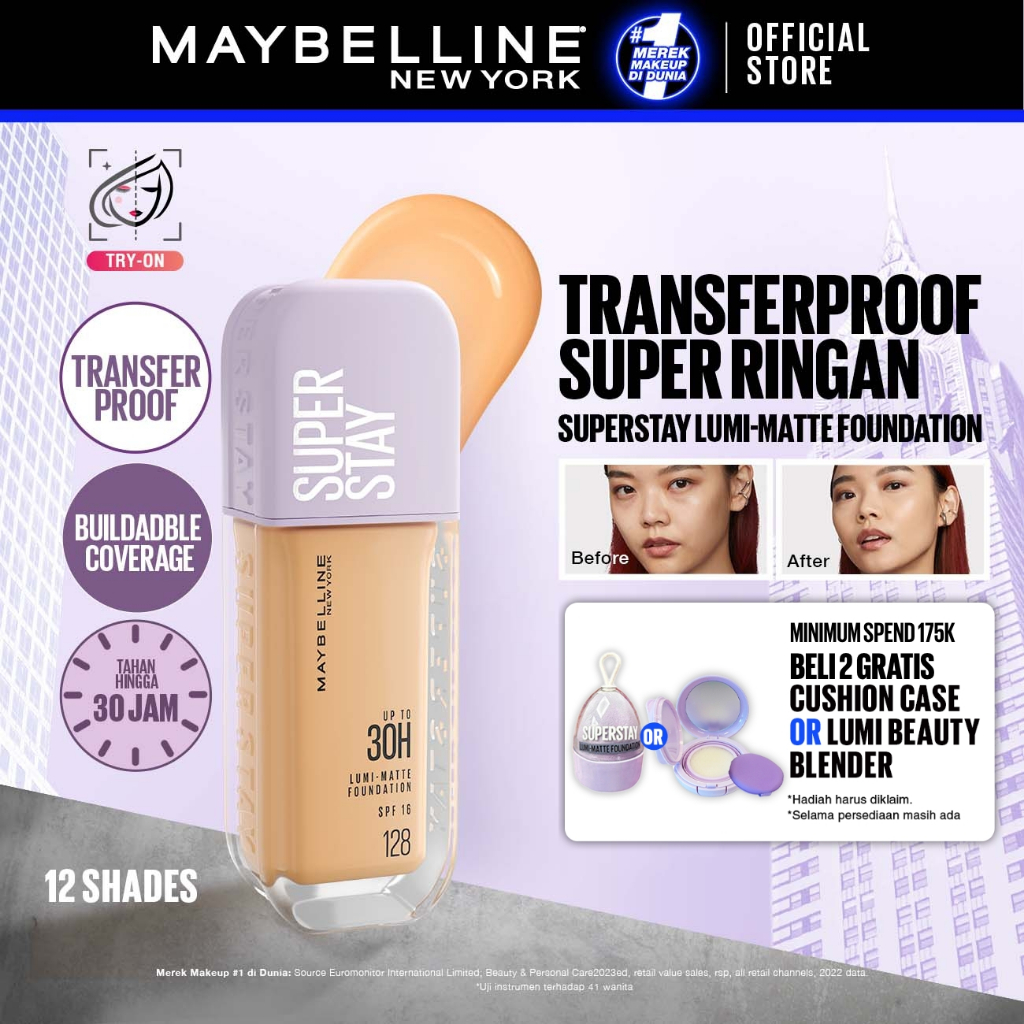 Jual Maybelline Superstay Lumi Matte Liquid Foundation 35 mL ...