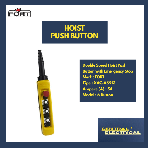 Jual FORT Double Speed Hoist Push Button with Emergency Stop 6 Button merk FORT tipe XAC-A6913 ...