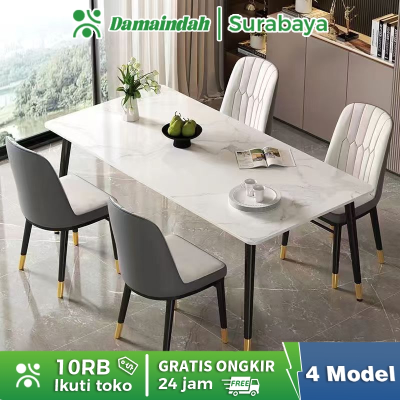 Jual Damaindah Meja Makan Set 4Kursi / Meja Makan Aesthetic / Meja Makan Kayu Dengan Sticker ...