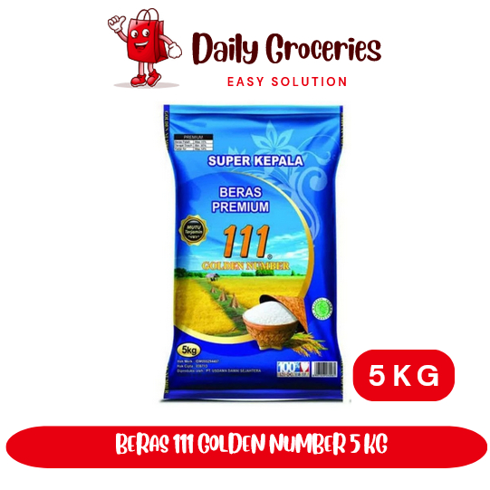 Jual Beras Golden Number 111 5 kg Biru Premium Super Kepala 5kg ...