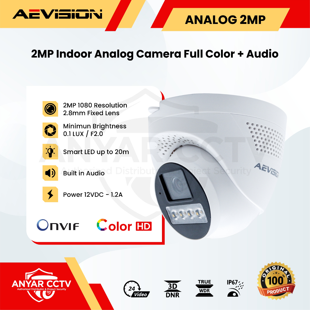 Jual CAMERA AEVISION 2MP AUDIO + COLORVU 2MP FULL HD INDOOR | Shopee ...