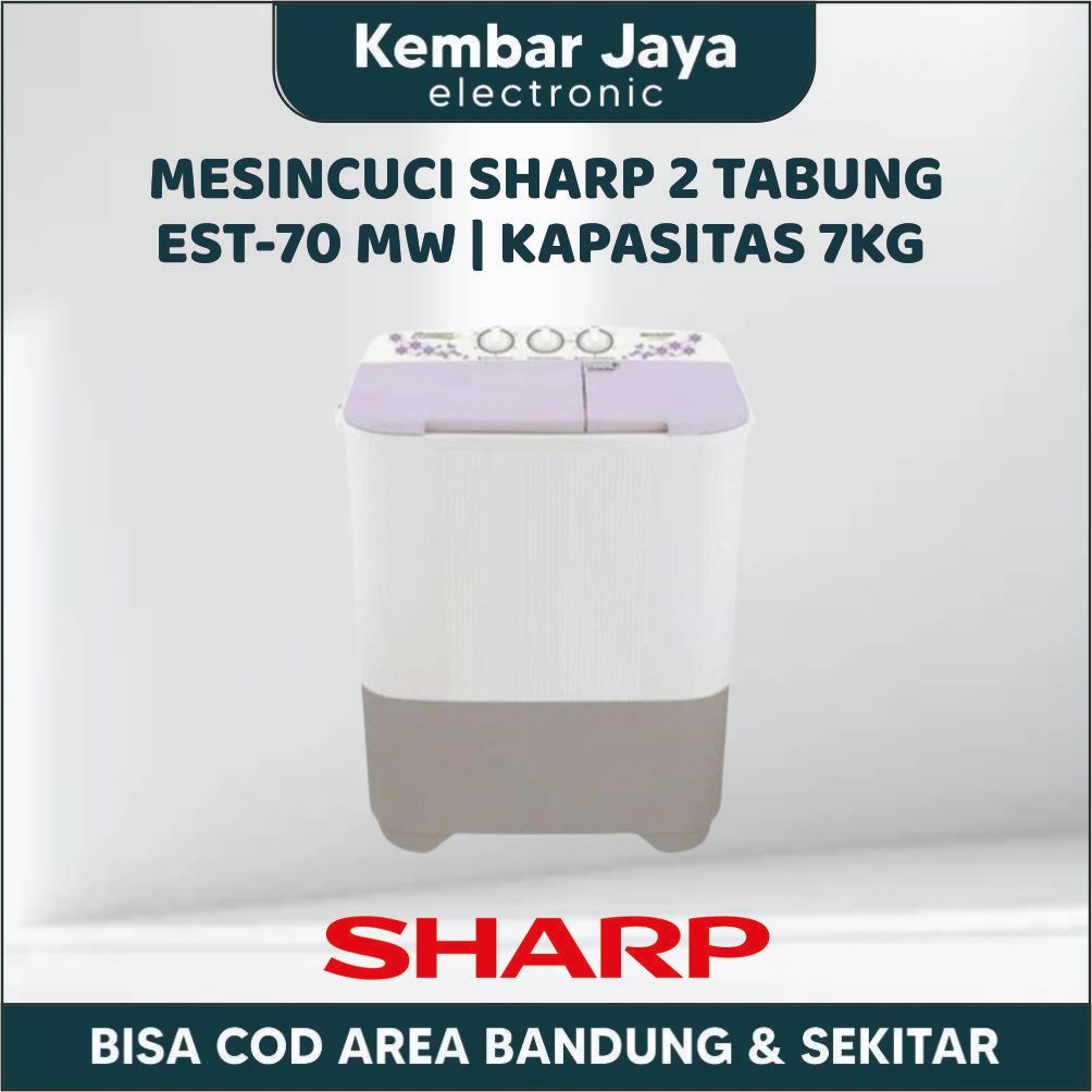 Jual Mesin Cuci Sharp 2 Tabung [6,5 kg] ES T70MW BL/LC/PK | Shopee ...
