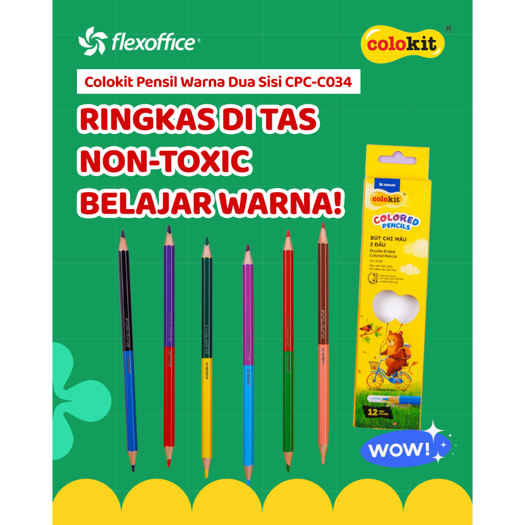Jual FlexOffice Colokit Pensil Warna Dua Sisi CPC-C034 12 Dual-Warna ...