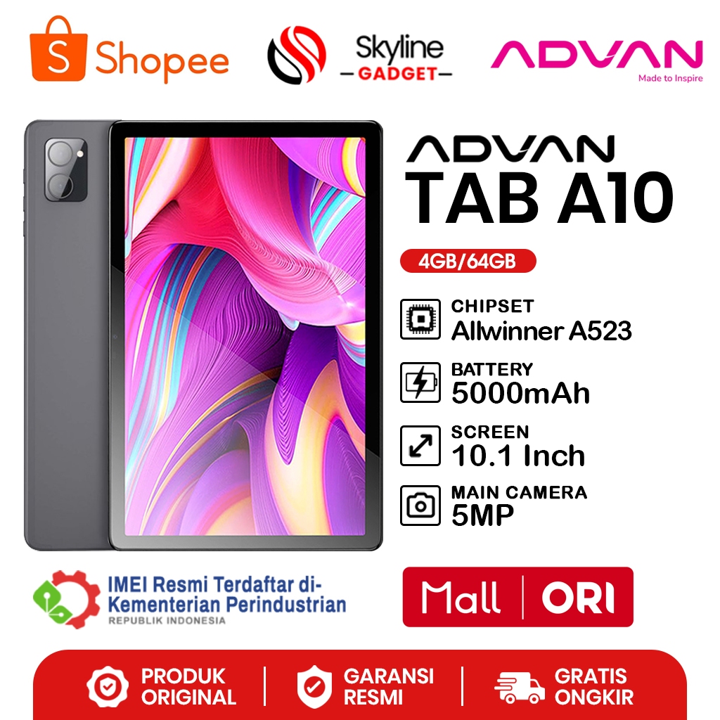 Jual Advan Tab A10 [4GB+64GB] - Garansi Resmi 1 Tahun | Shopee Indonesia