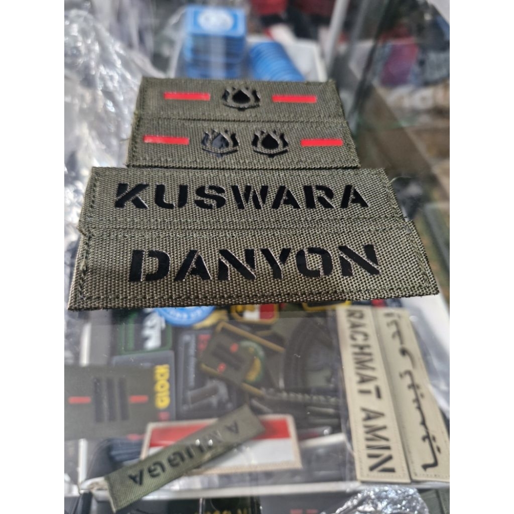 Jual patch nama laser papan nama laser patch custom topi pdl tni atau ...