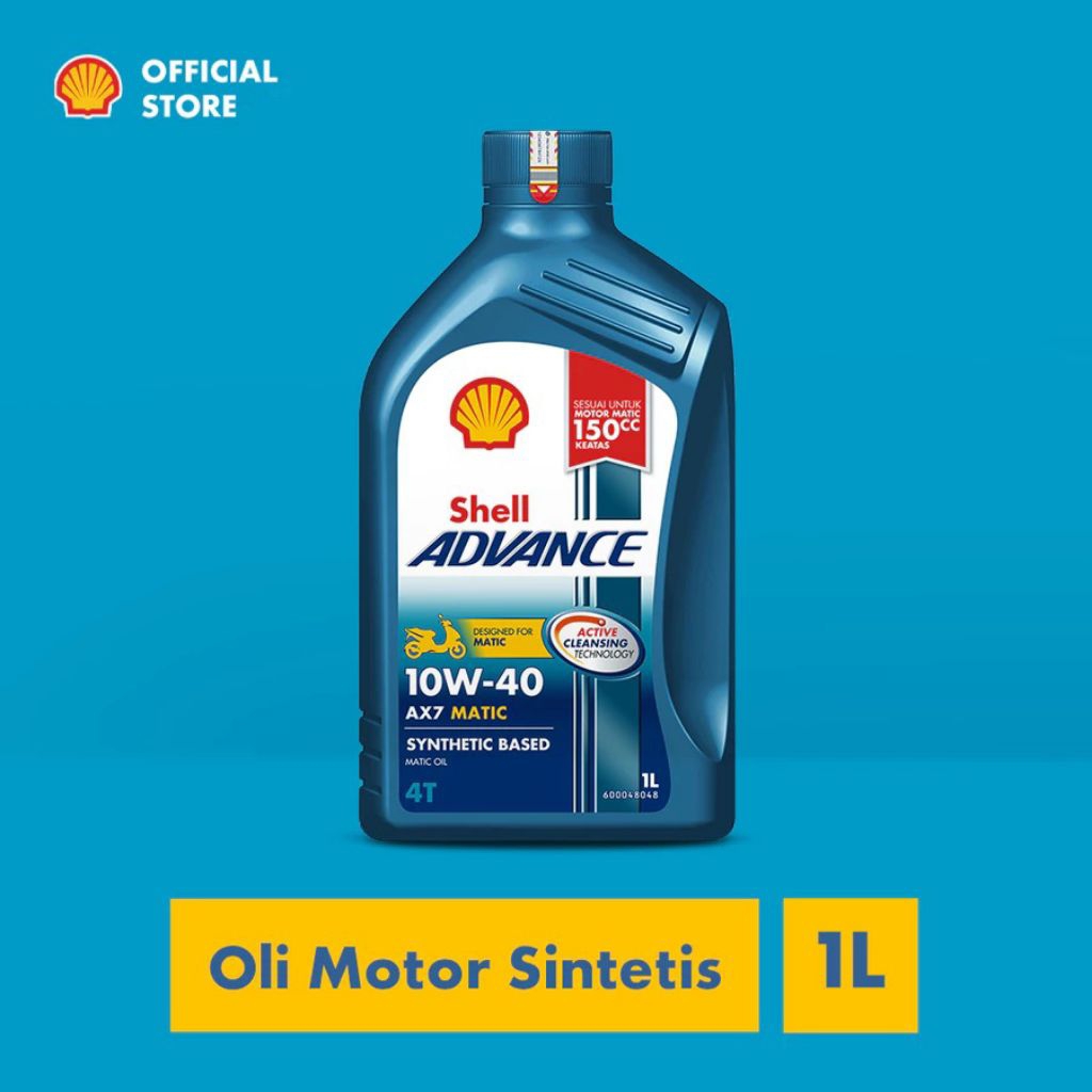 Jual OLI SHELL ADVANCE SCOOTER AX7 10W-40 1L | OLI MESIN MOTOR MATIC ...