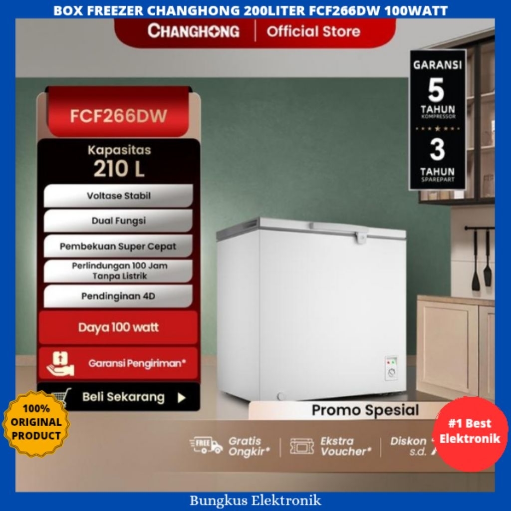 Jual BOX FREEZER CHANGHONG 200LITER FCF266DW CHEST FREEZER CHANGHONG ...