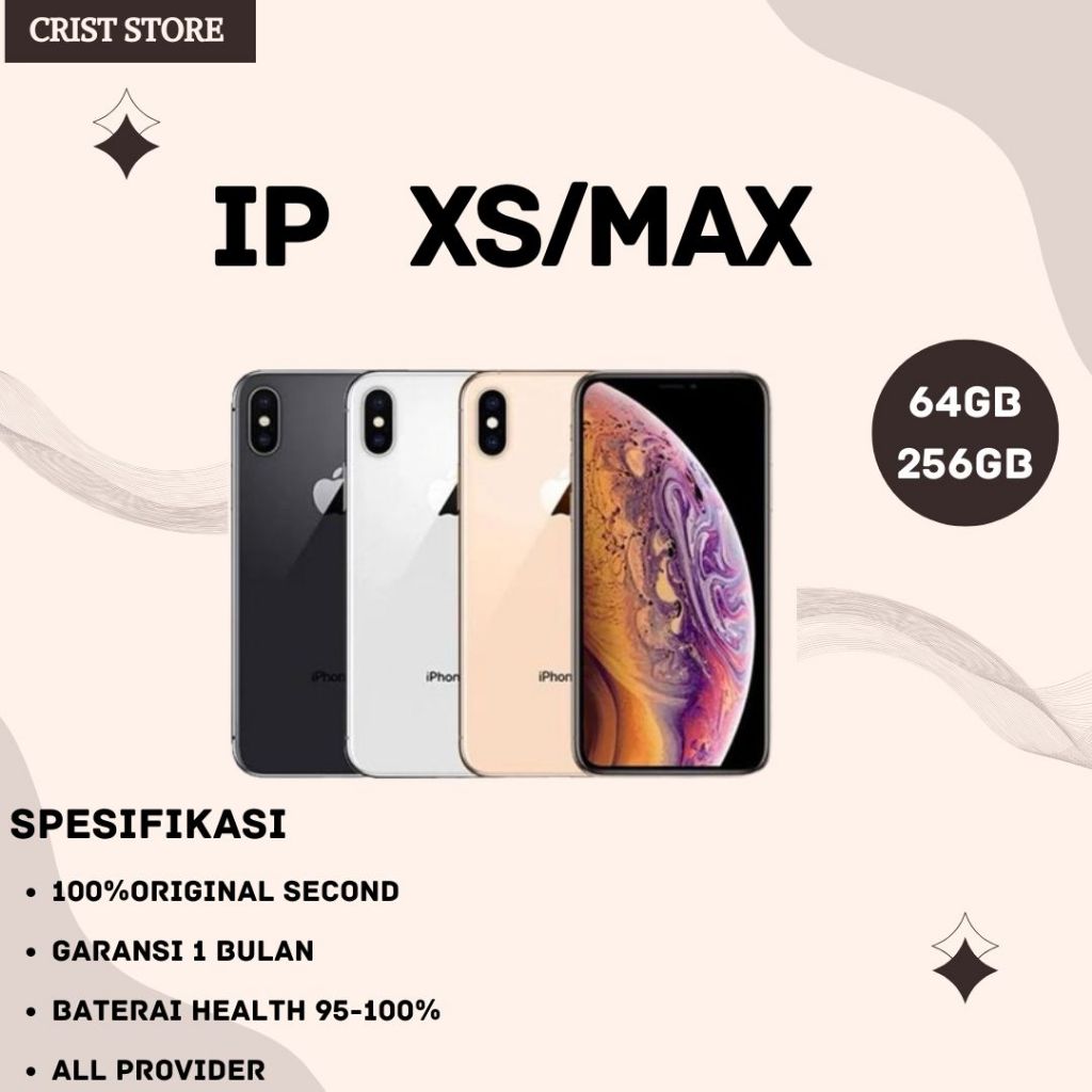 Jual IP Xs /MAX 64GB/256GB SECOND ORIGINAL FULLSET MULUS 100% GOOD ...