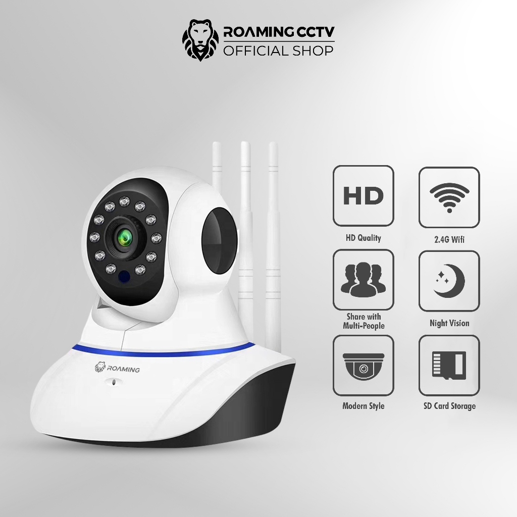Jual Roaming CCTV WiFi Kamera Indoor 360° Full HD 1080P | Two-Way Audio ...