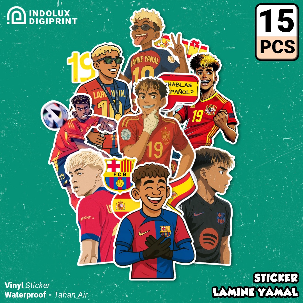 Jual Sticker Lamine Yamal Barcelona 15 PCS Stiker Sepak Bola Barca ...