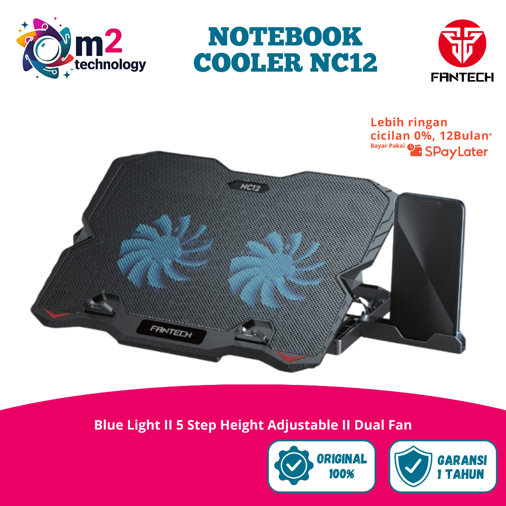 Jual FANTECH Cooling Pad RGB NC11 Cooler 2 Fan |Notebook/Laptop Cooler Cooling Pad | Shopee ...