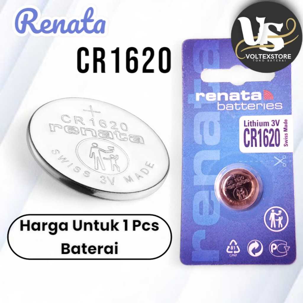 Jual Baterai RENATA CR1620 Lithium Battery 3V Original Batre Remote ...
