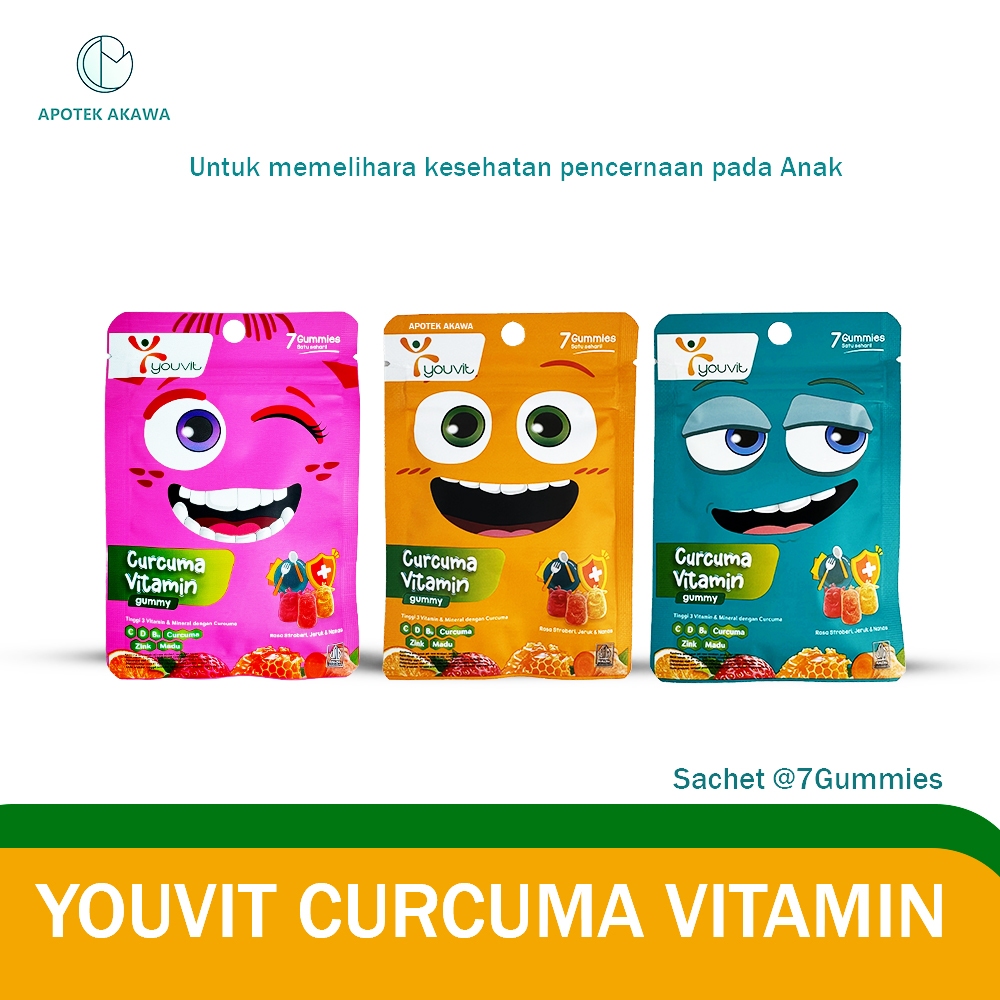 Jual YOUVIT CURCUMA DAN VITAMIN ANAK GUMMY SACHET ISI 7 GUMMY | CURCUMA ...
