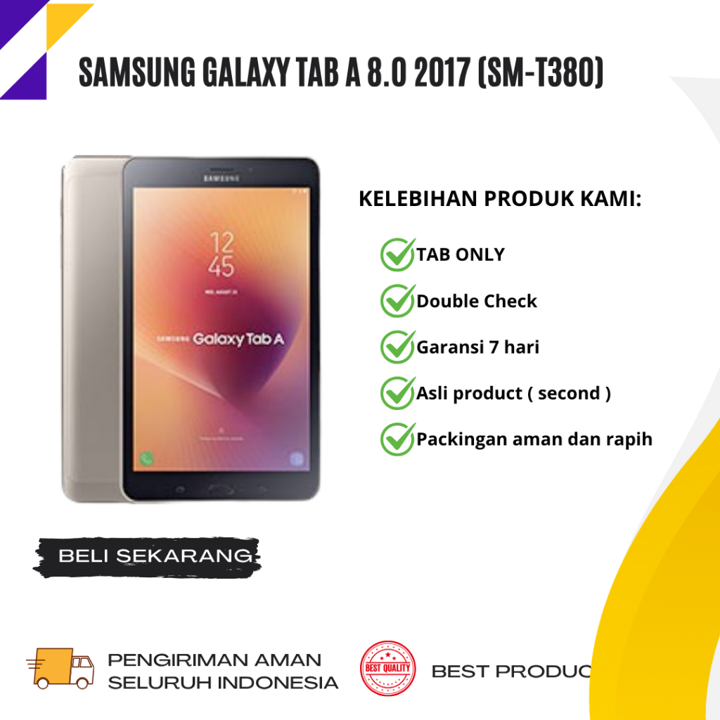 Jual Samsung Galaxy Tab A 8.0 2017 (SM-T380) 2/32GB Wifi Only Second ...