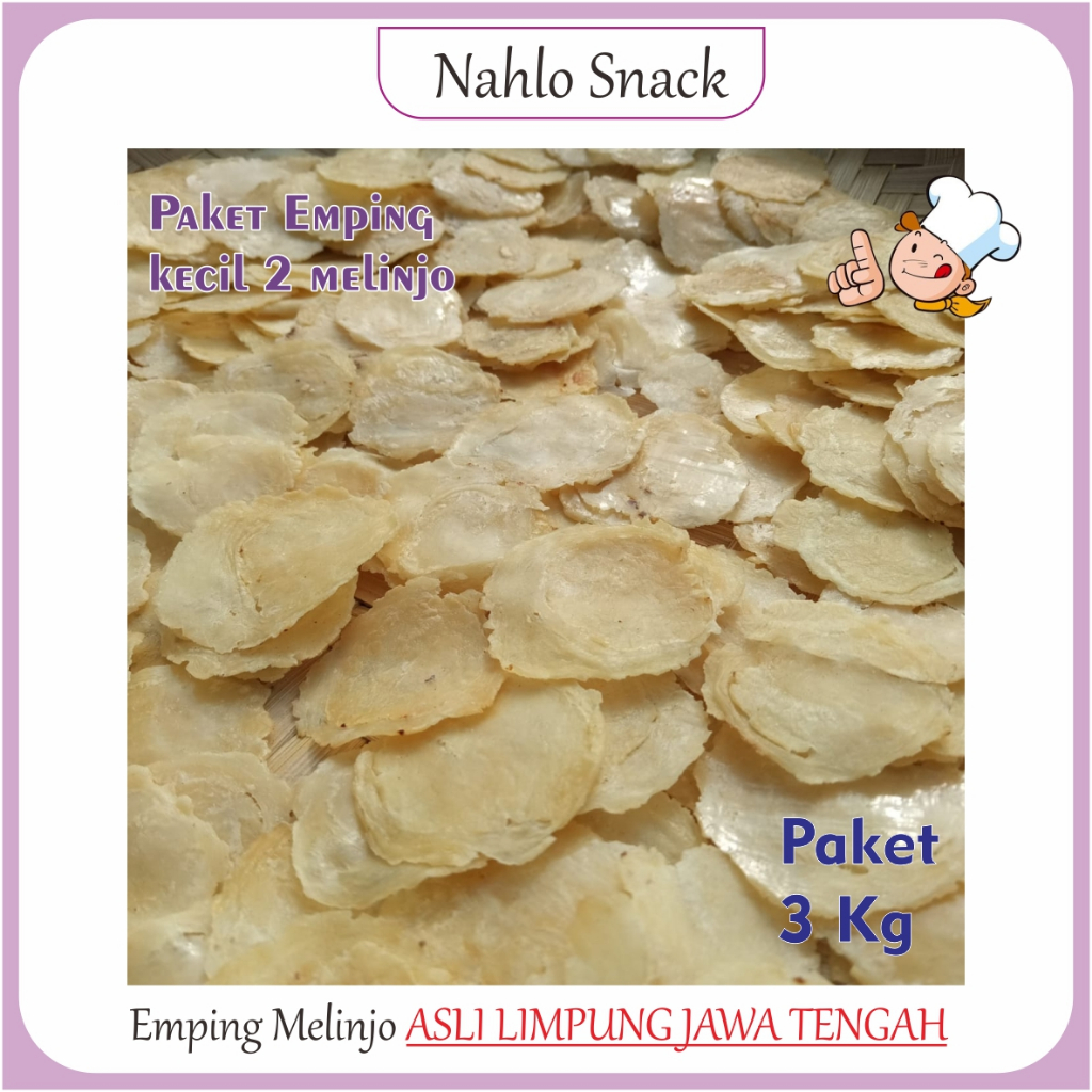 Jual Emping melinjo Paket 3 kg 2 biji melinjo khas limpung | Shopee ...