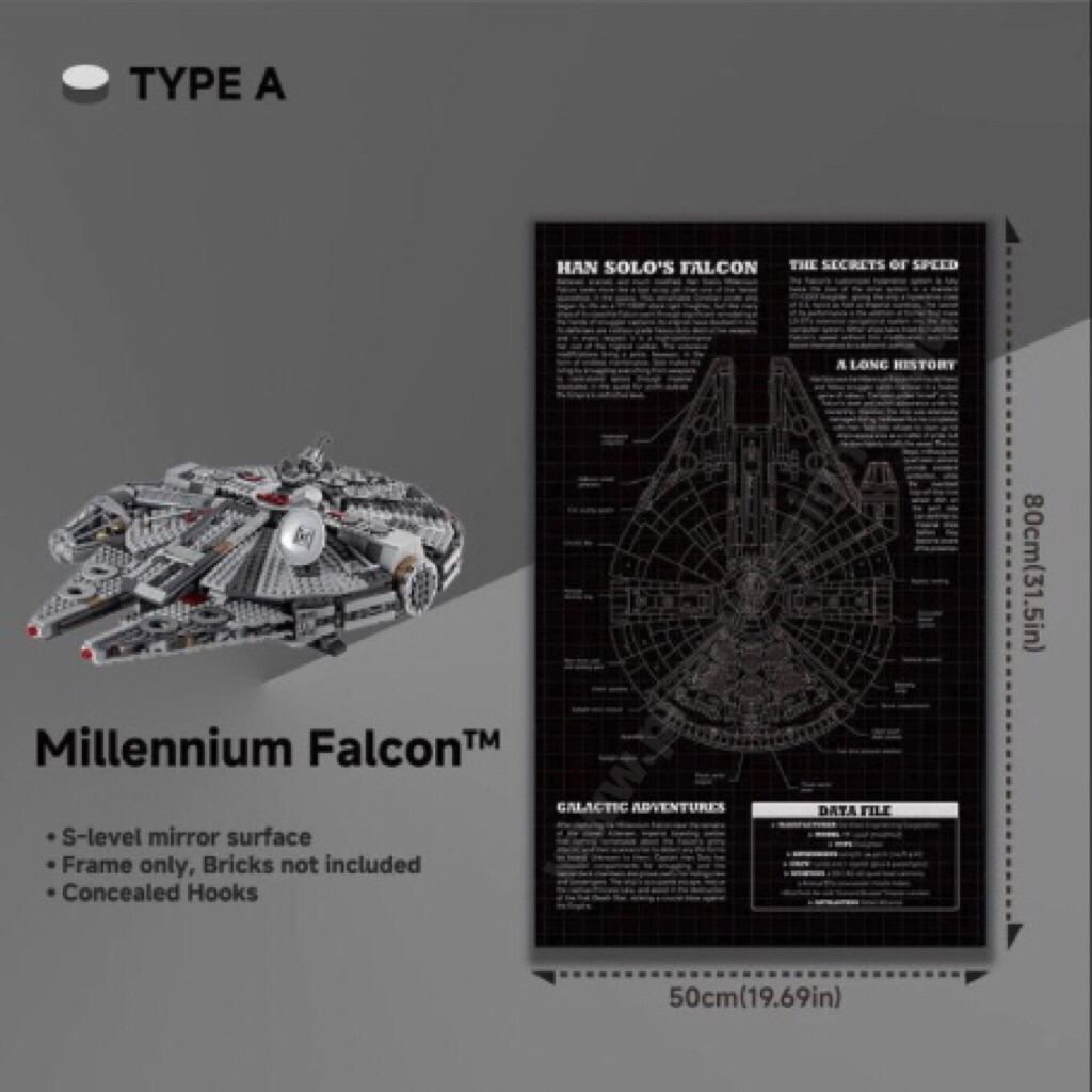 Jual Lego Frame Millenium Falcon Star Wars Wall Display | Shopee Indonesia