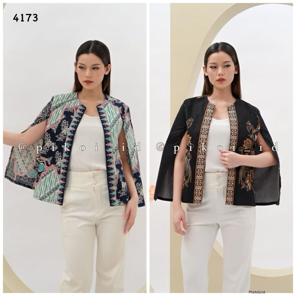 Jual Pikoi_id | Outer batik wanita modern / luaran batik lengan terbuka ...