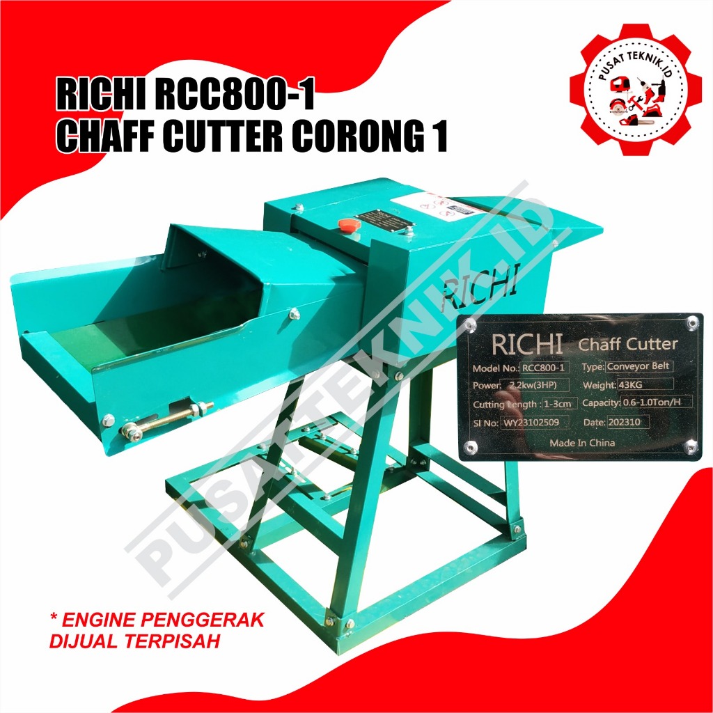 Jual Mesin Chopper Rumput Richi RCC800-1 Mesin Cacah Rumput 1 Pisau ...