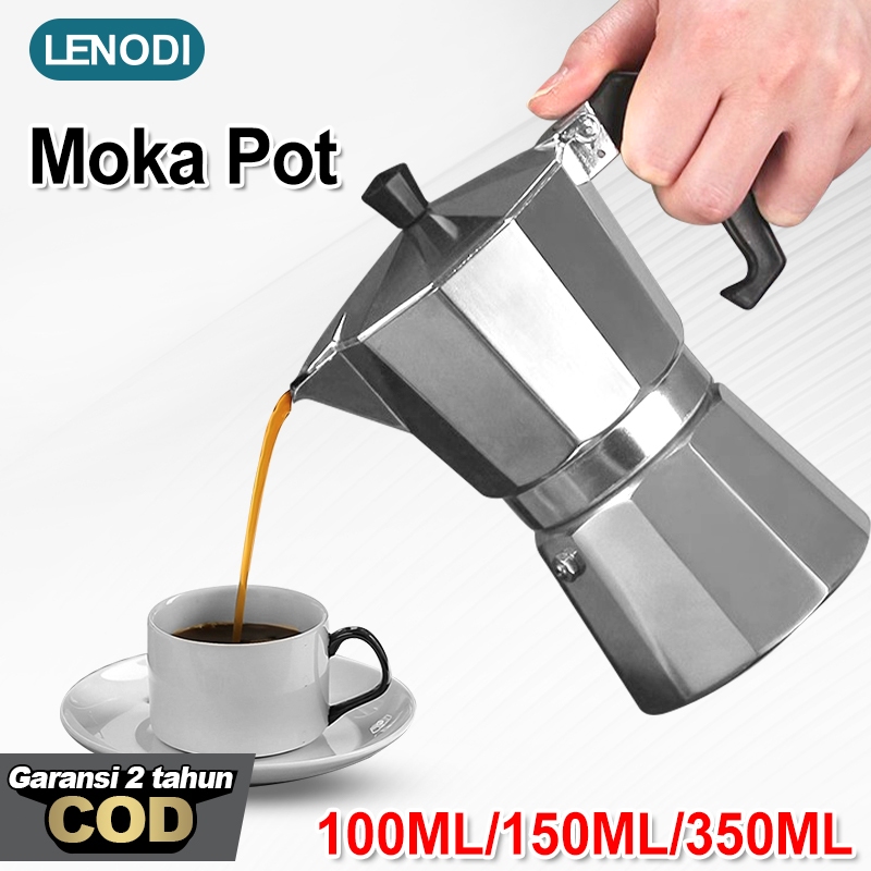 Jual Lenodi Moka Pot 2 3 6 7 CUP/100/150/300/350ML /Espresso Coffee Maker/Moka Pot Espresso ...