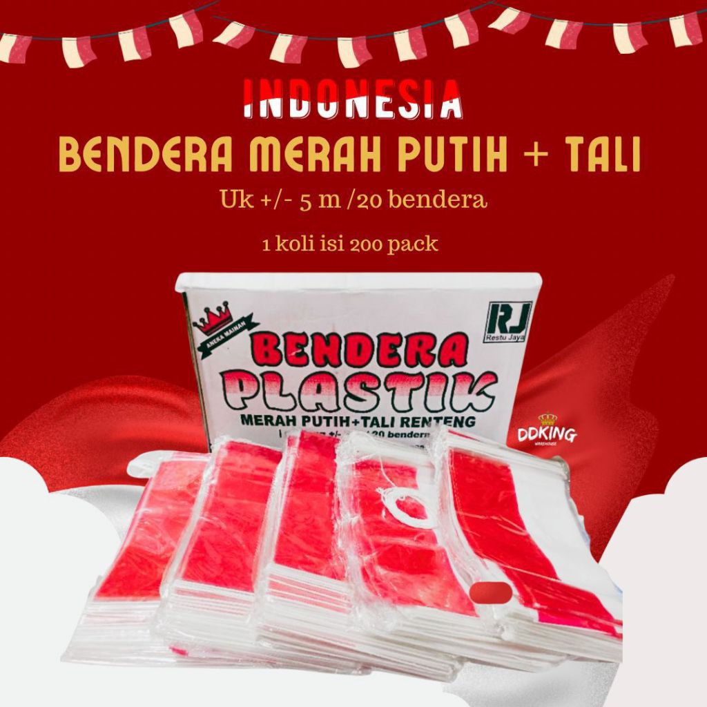 Jual Bendera Merah Putih Plus Tali Bendera Gantung | Shopee Indonesia