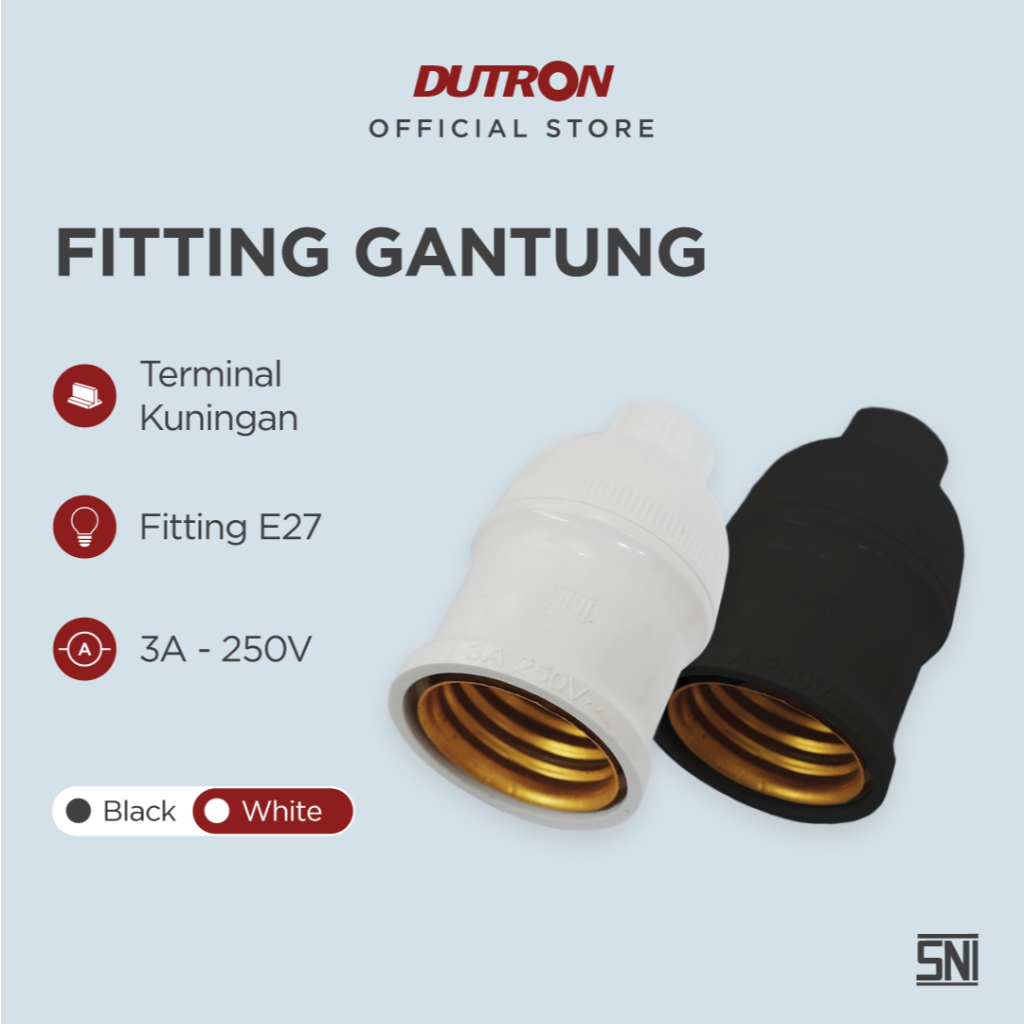 Jual DUTRON Fitting Gantung / Fitting Lampu Gantung E27 | Shopee Indonesia