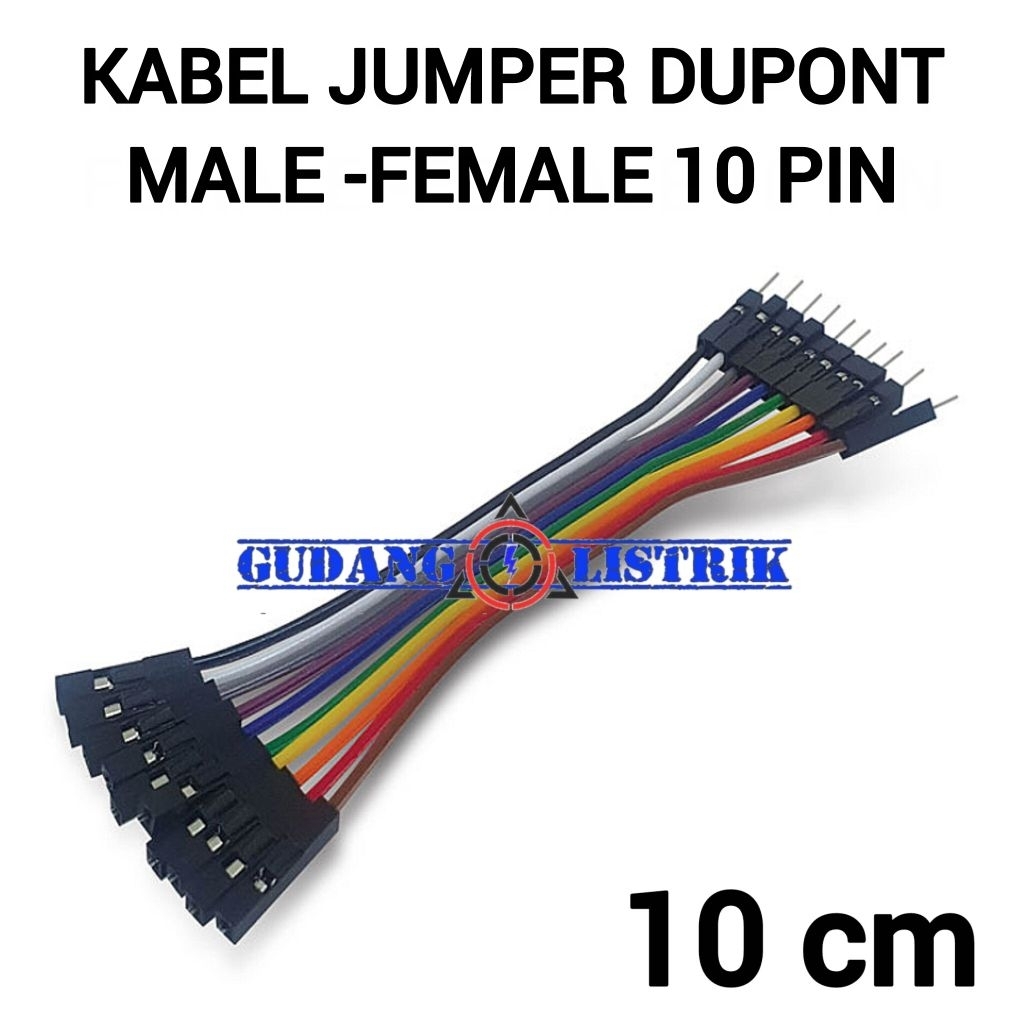 Jual 10pin 10cm Kabel Jumper Dupont Male To Female Header Cable Kabel ...