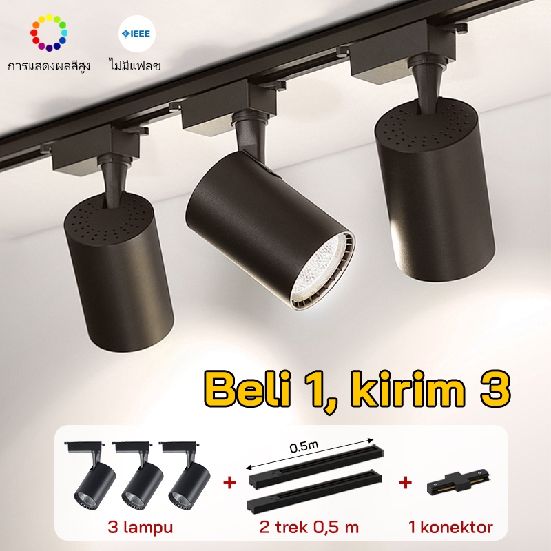 Jual LED Track Light Sorot 10W/20W/30W dengan Rel & Fiting - Lampu ...