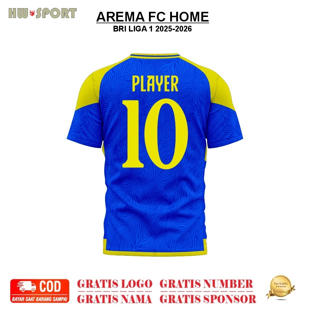 Jual Jersey AREMA FC HOME Terbaru 2025-2026 Full Printing Premium Free ...