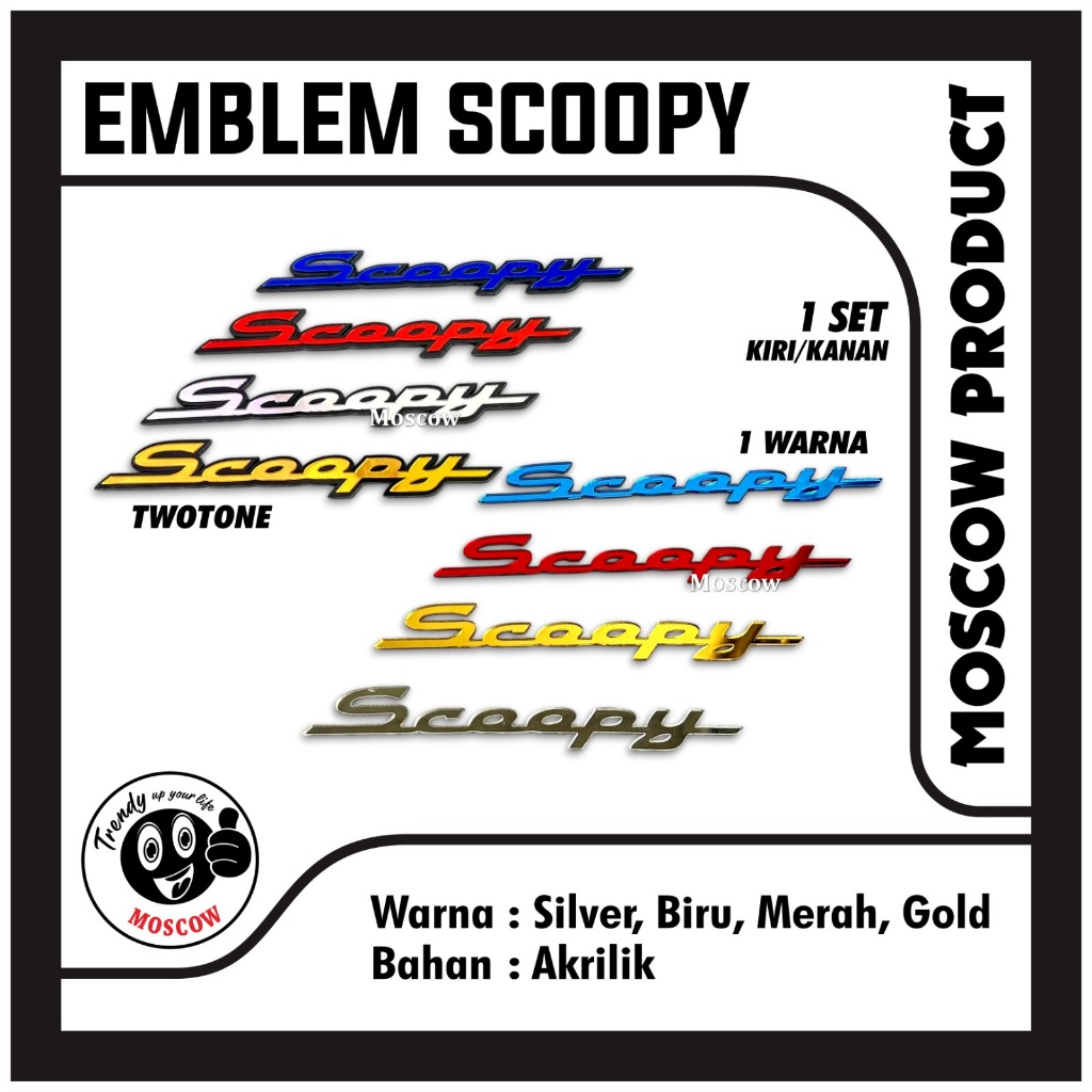 Jual SEPASANG EMBLEM SCOOPY PREMIUM TIMBUL Emblem Scoopy 2021 2022 2023 ...