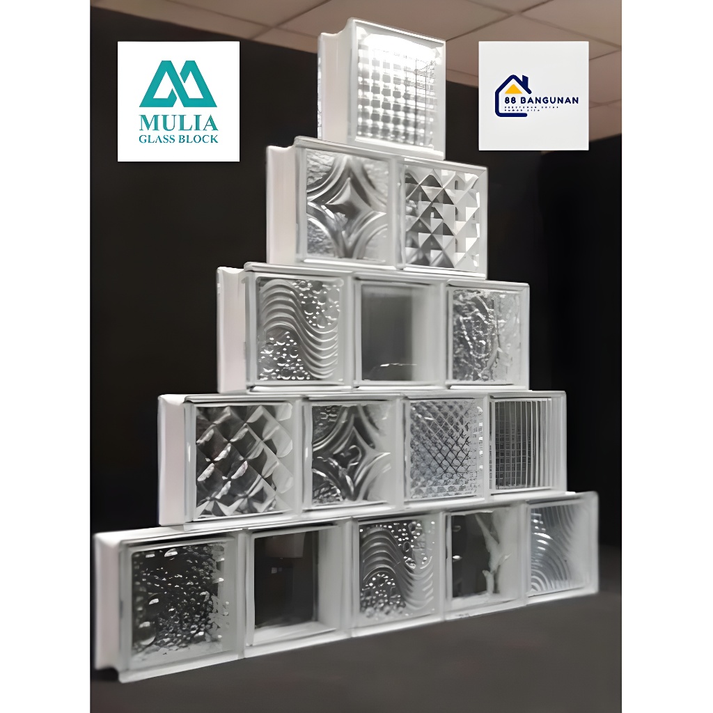 Jual GLASS BLOCK MULIA / GLASS BLOK KACA RUMAH BARU SEMUA MOTIF | 1 Dus ...