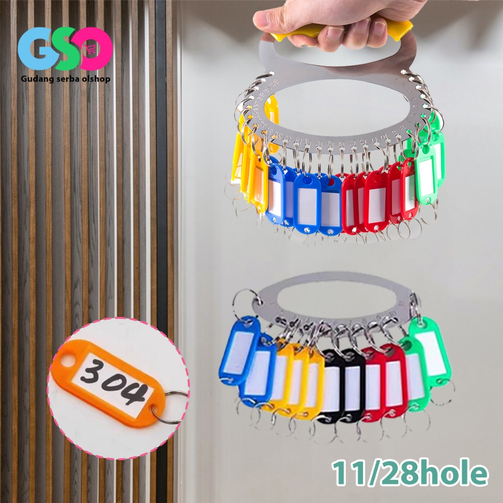 Jual Gantungan Kunci Nama Label Kunci 28 Lubang Key Ring Stainless ...
