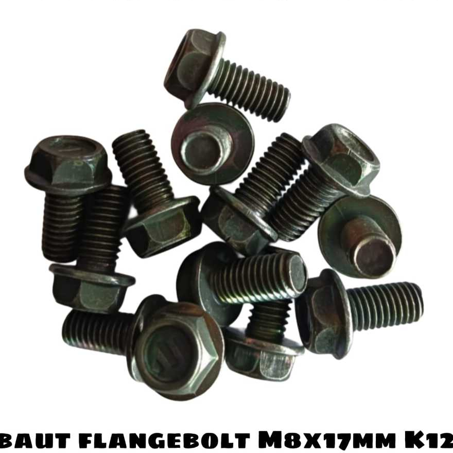 Jual BAUT STEP/BAUT FLANGE BOLT M8X17 KUNCI 12 PANJANG 1,7CM ( ISI 25 ...
