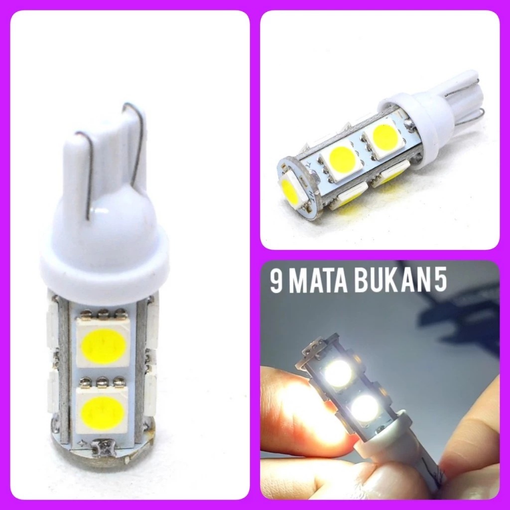 Jual 19N LAMPU LED JAGUNG 9 MATA t10 universal motor mobil 12v 12 volt ...