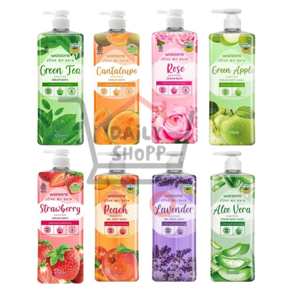 Jual Sabun Mandi Watsons Body Wash Scented Cream Body Wash 1000 ml ...