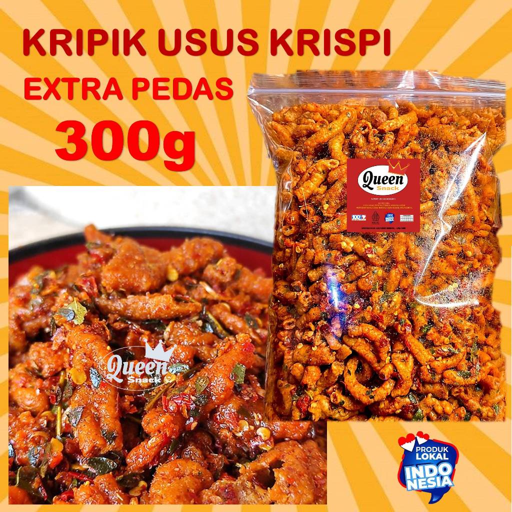Jual 300g Keripik Usus Krispi Pedas Daun Jeruk Crispy Bumbu Chili Oil ...