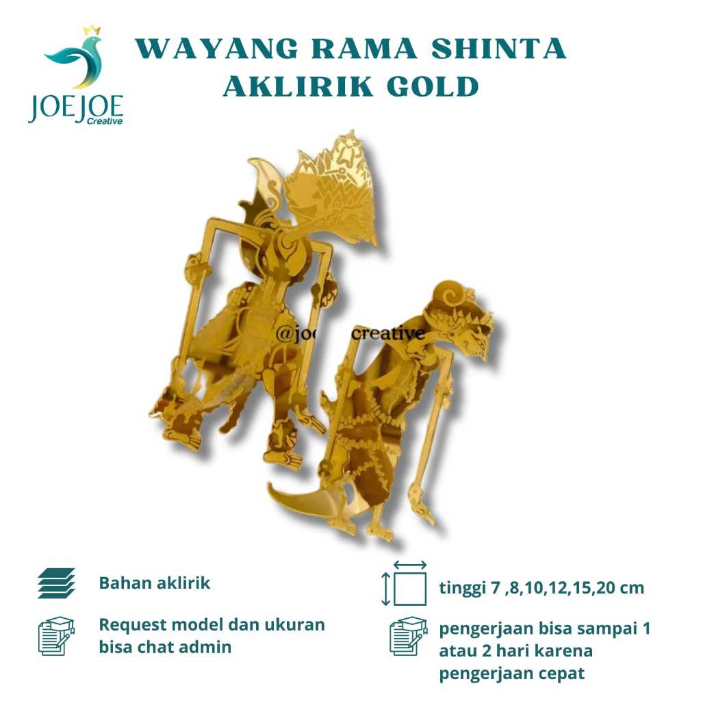 Jual WAYANG RAMA SHINTA AKRILIK GOLD BAHAN MAHAR PERNIKAHAN GUNUNGAN | Shopee Indonesia