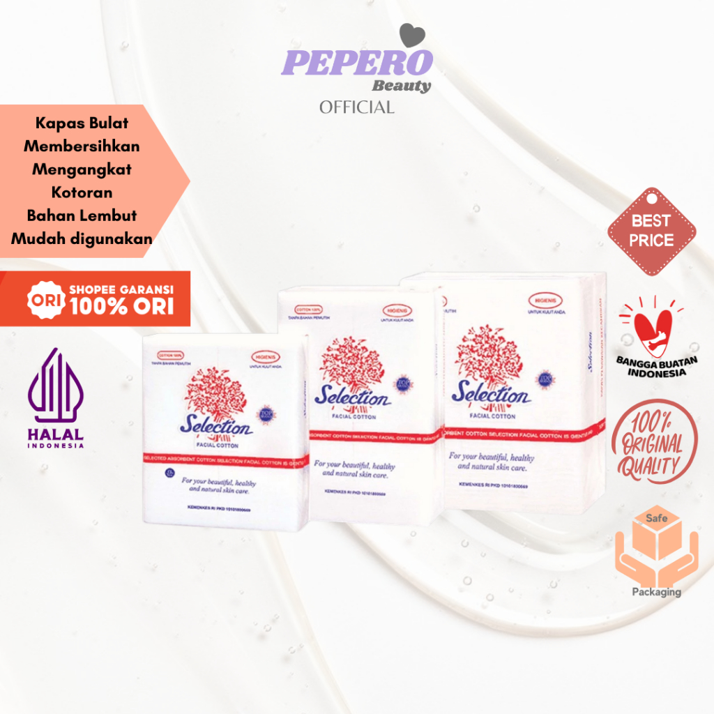 Jual KAPAS SELECTION Facial Cotton Kotak 35gr | 50gr | 75gr - Kapas ...